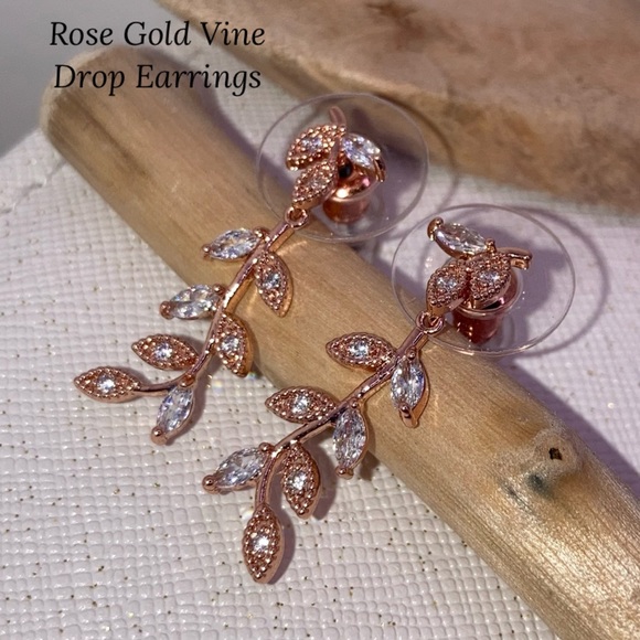 Amanda Blu | Jewelry | Amanda Blu Rose Gold Micro Pave Vine Drop Earrings | Poshmark